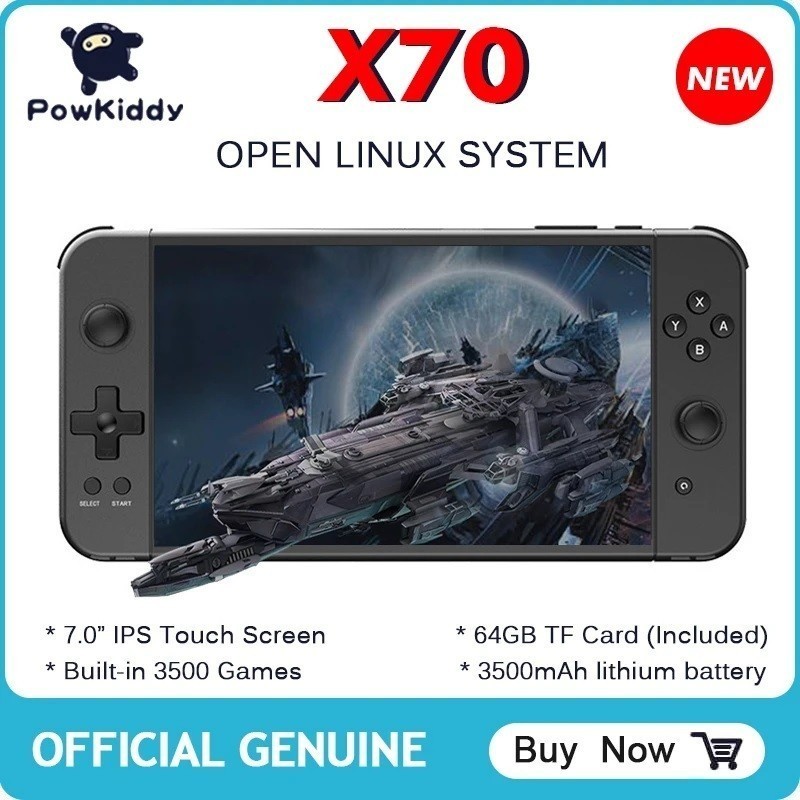 Jual POWKIDDY X70 Video Game Console Handheld Dual Joystick Built-in ...