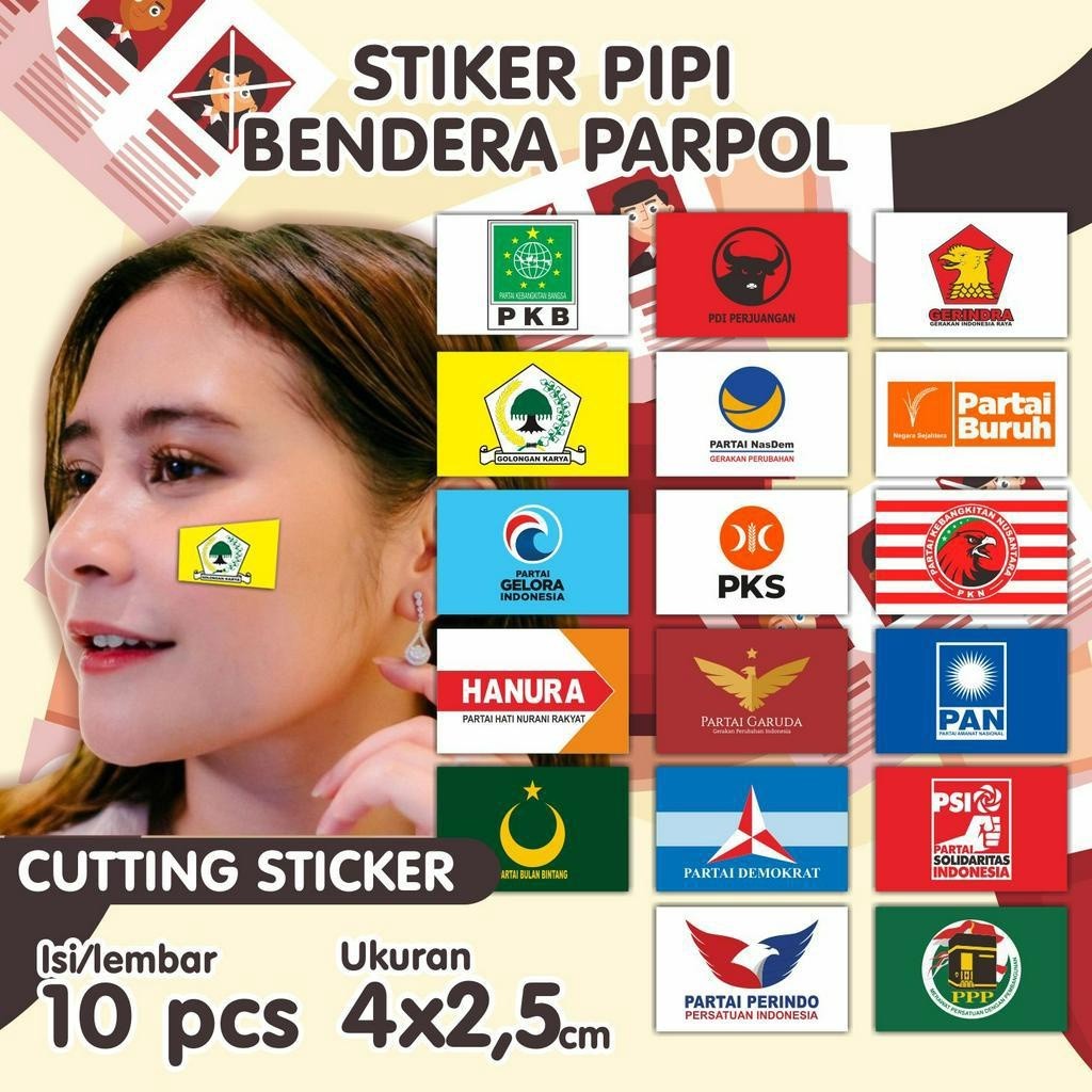 Jual Stiker Pipi Logo Parpol - Sticker Pipi caleg - Stiker bendera ...
