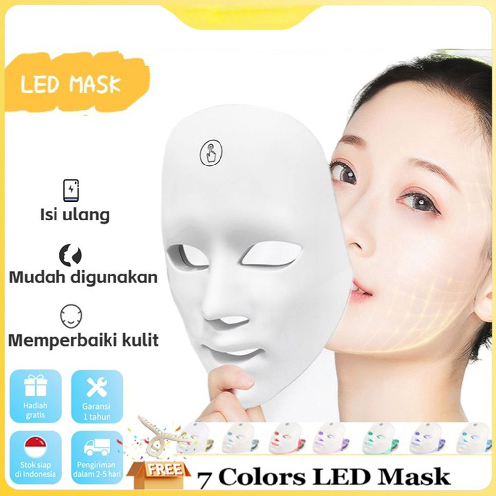 Jual Masker Warna LED Alat Perawatan Wajah 7 Warna PDT Light Penggunaan ...