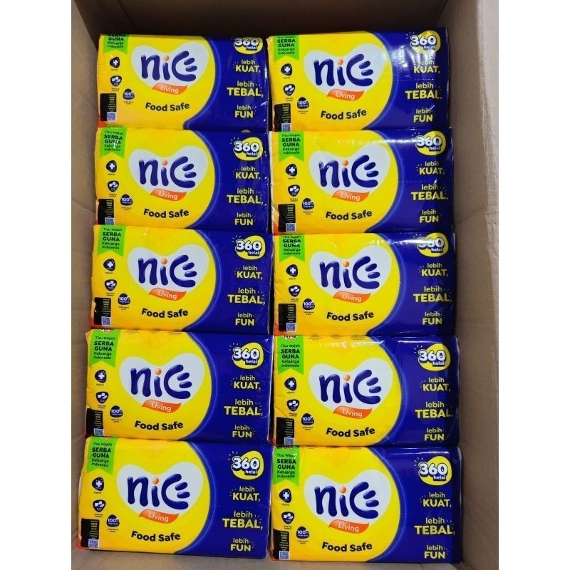 Jual [10 PACK] Tissue Nice Tisu Facial Tissu Murah 180 Sheets KEMASAN ...