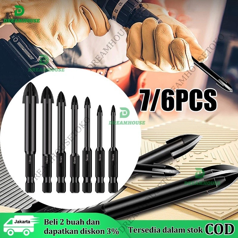 Jual Mata bor multifungsi black cross head carbide tipped set 12/7pcs ...