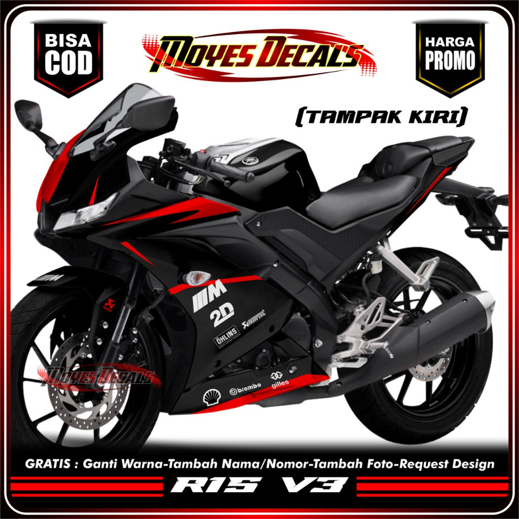 Jual Decal Fullbody Yamaha R15 V3 - Decal Stiker Motor R15 V3 Motif ...