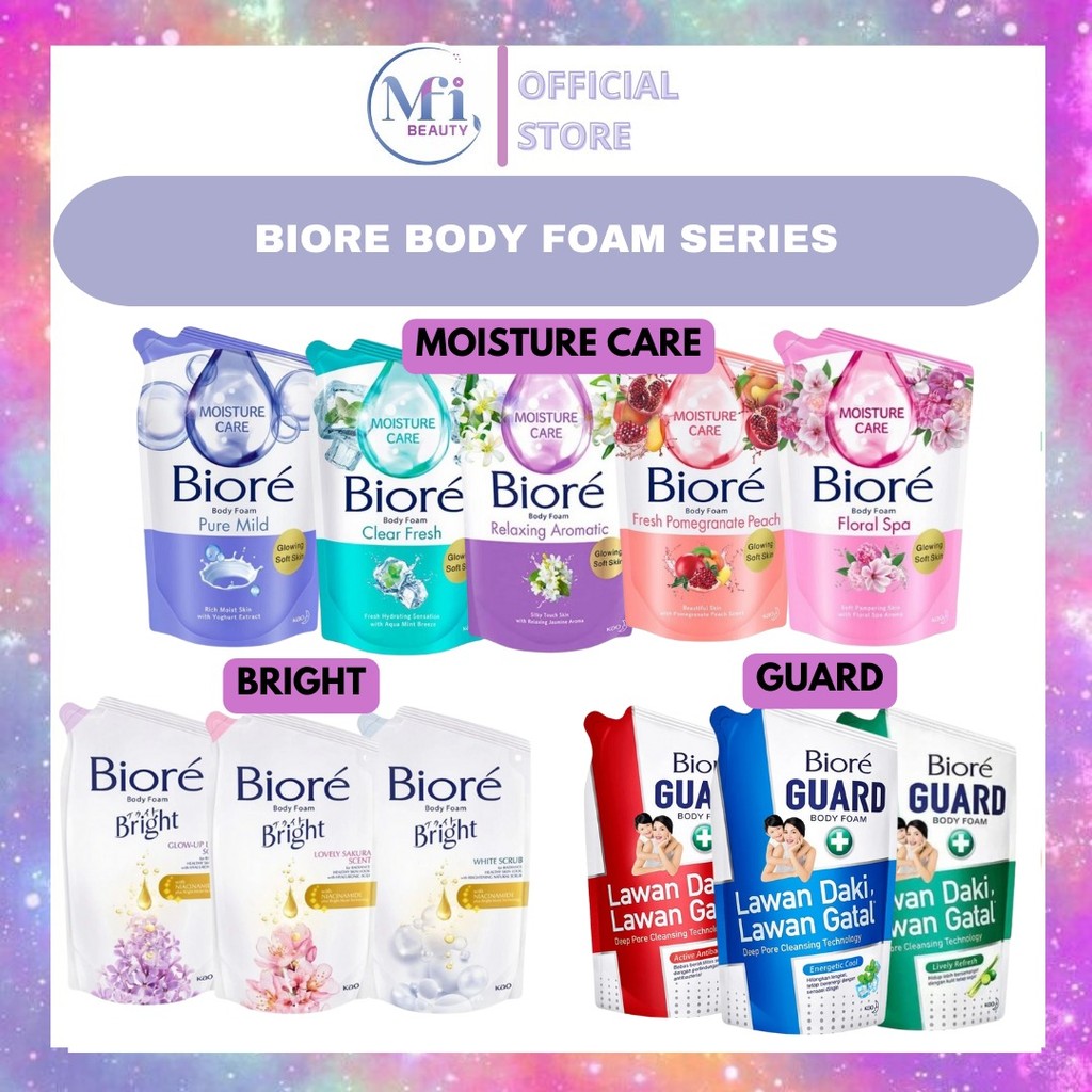 Jual MFI - BIORE Body Foam & Body Scrub Pouch Series | Netto 250ml ...