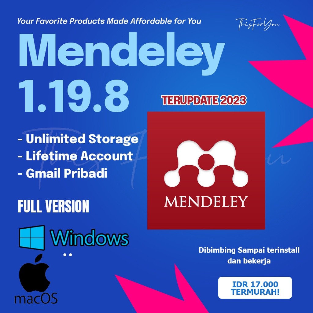 Jual MENDELEY DESKTOP FOR WINDOWS/MAC - LIFETIME | Shopee Indonesia