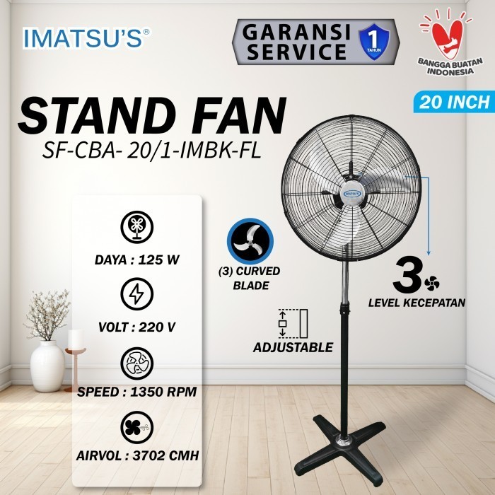 Jual Stand Fan Curved Blade 20 Inch Kipas Angin Tumpu Berdiri 20 ...