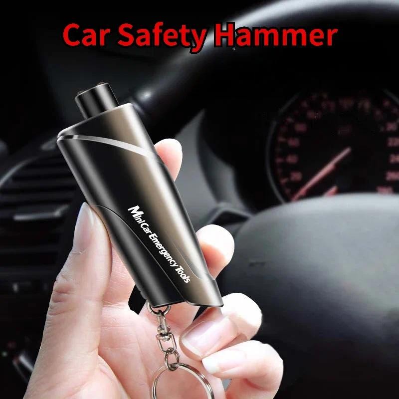 Jual Safety Hammer Car Emergency Rescue Kit Key Chain Knife Life Saving ...