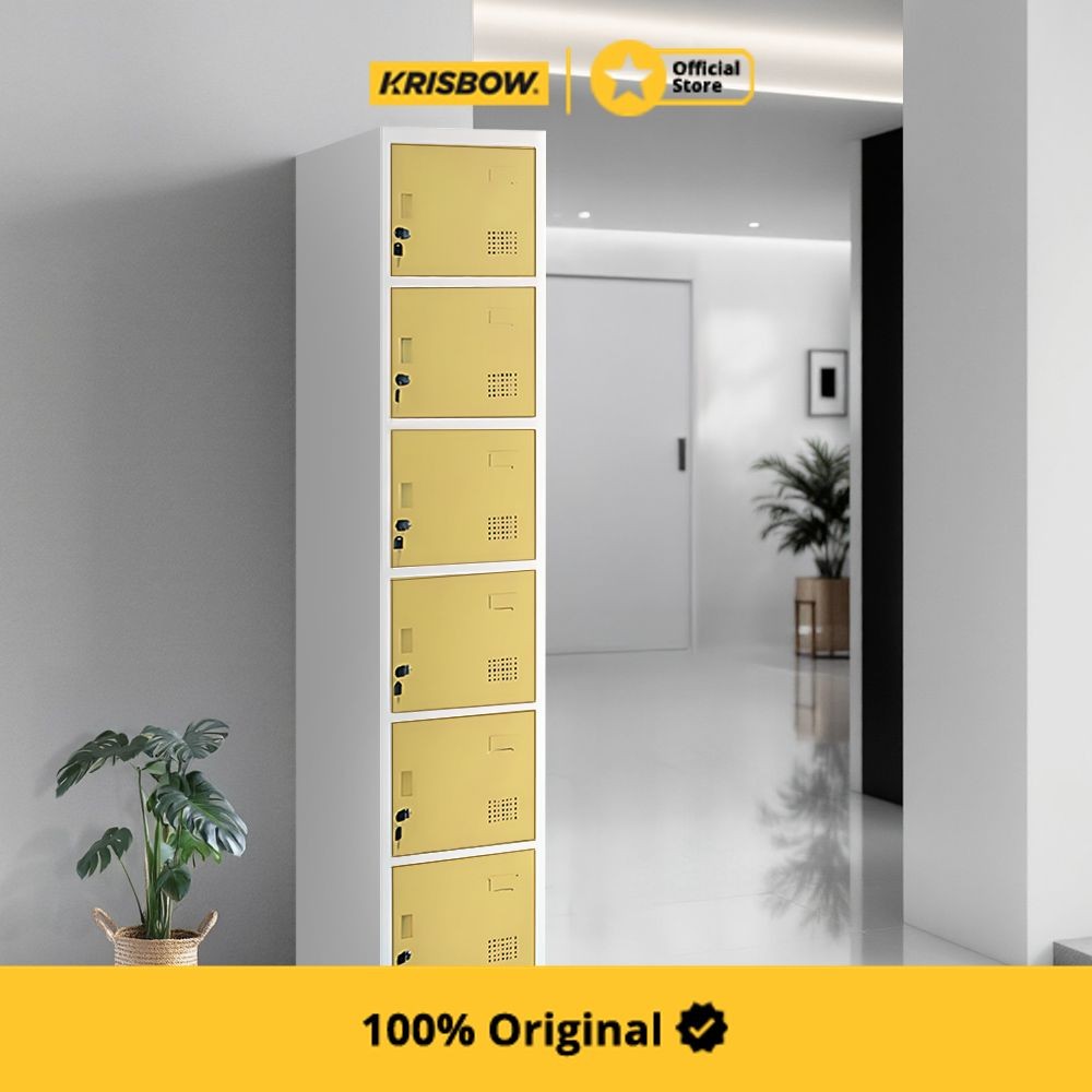 Jual Krisbow Loker 6 Pintu Single Column Locker- Kuning Tua | Shopee ...