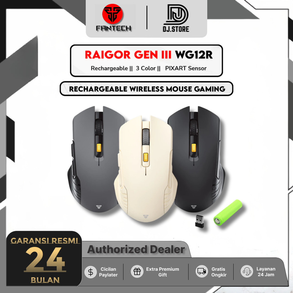 Jual Fantech RAIGOR III Rechargeable Baterai Mouse Wireless Gaming ...