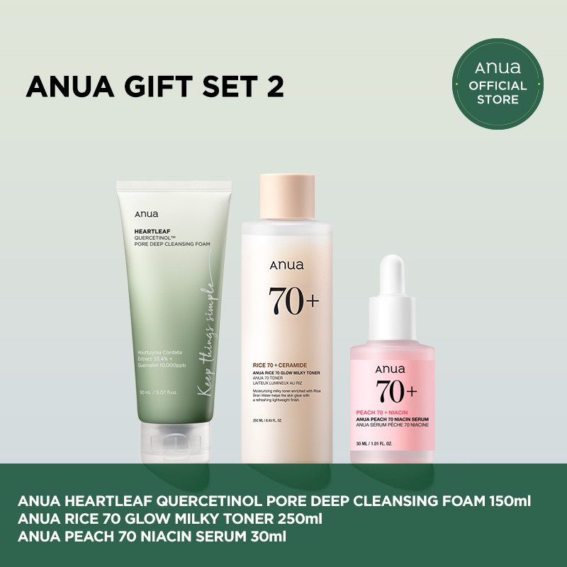 Jual ANUA Gift Set 2 (Pore Deep Cleansing Foam 150ml + Rice Milky Toner ...