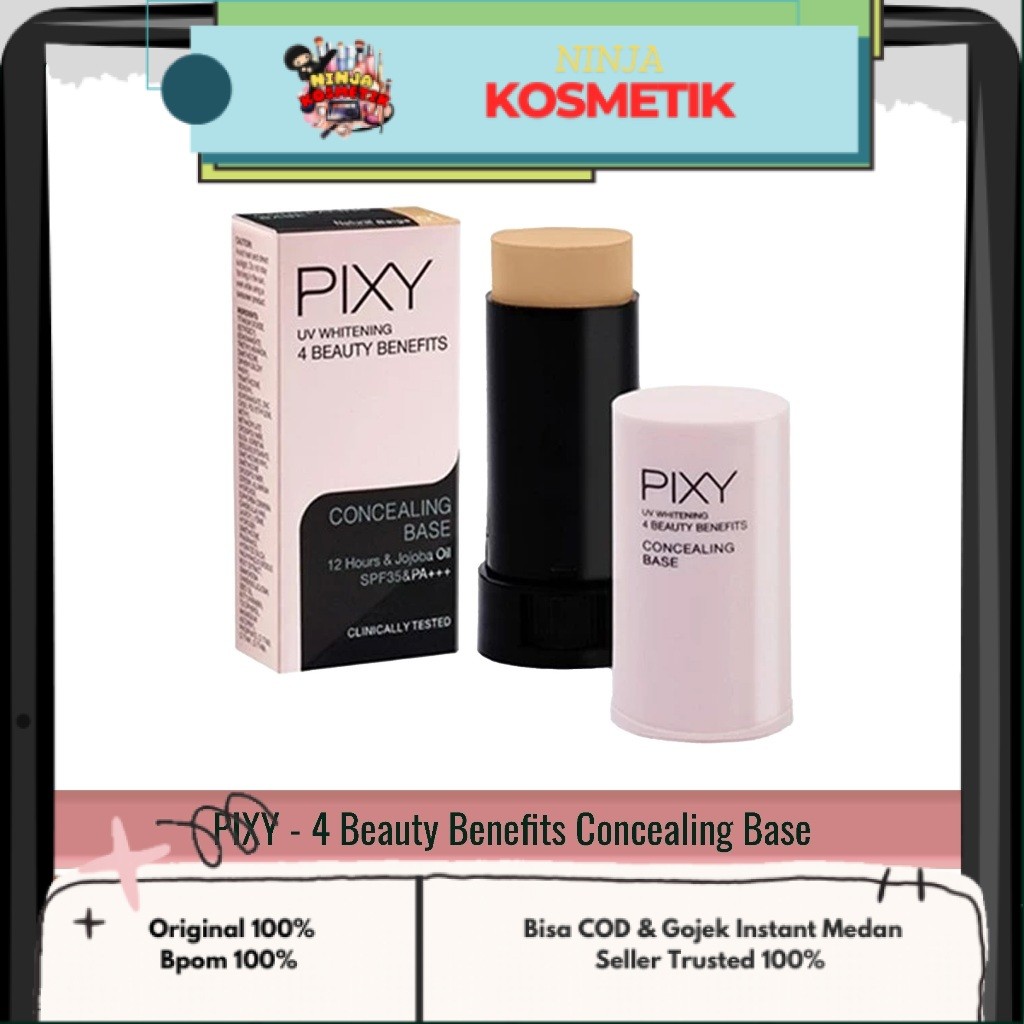 Jual PIXY - 4 BEAUTY BENEFITS CONCEALING BASE ( 9 g ) - Foundation SPF 35 PA+++ Concealer ...