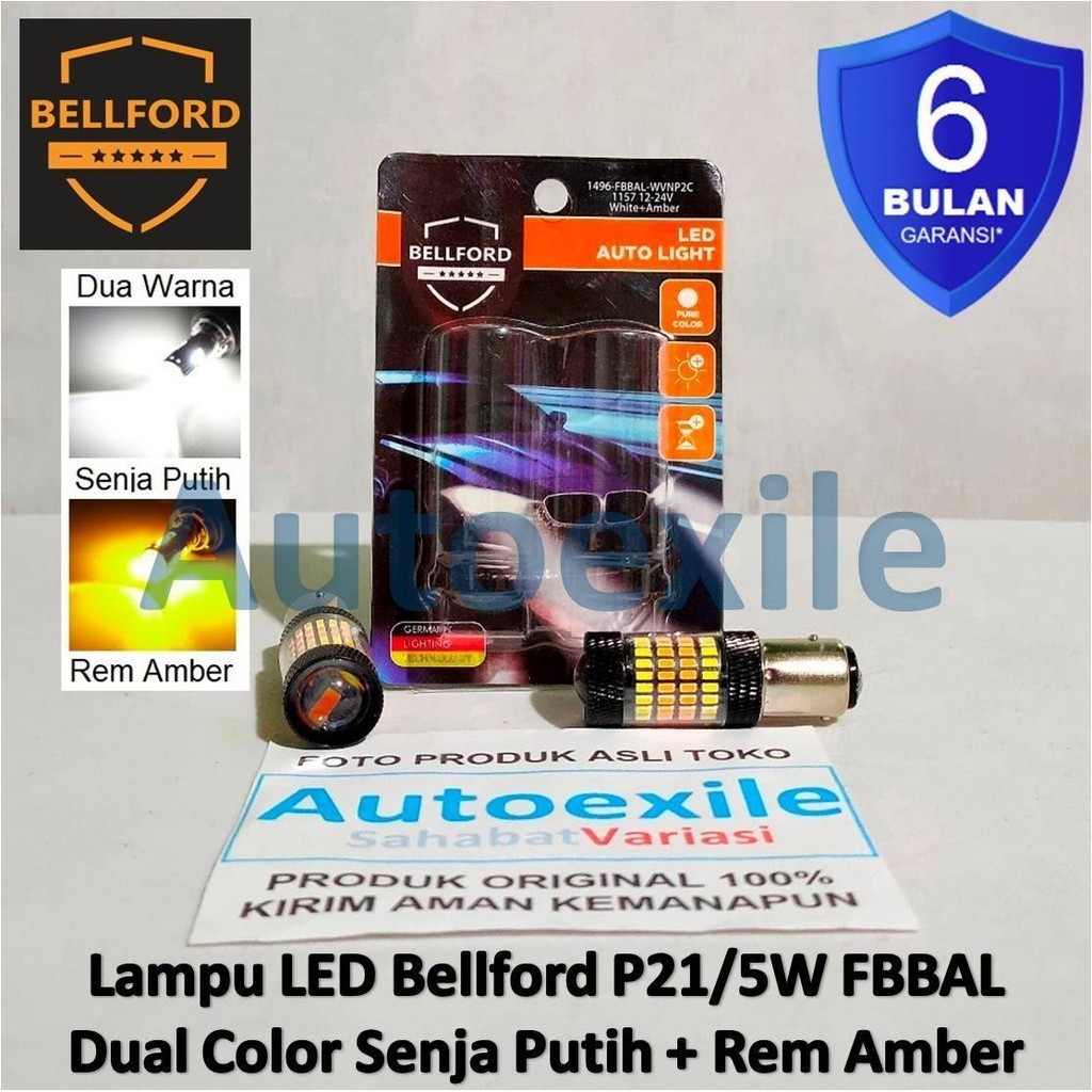 Jual Bellford LED S25 P21/5W BAY15d FBBAL Mini Projie 12V 24V 2Warna Putih Amber Lampu Rem Stop ...