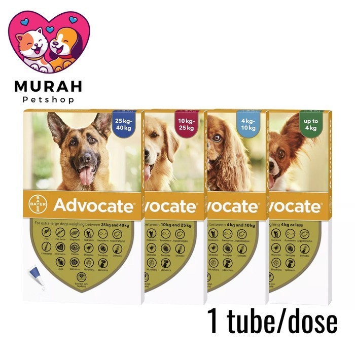 Jual ADVOCATE Dog Obat Tetes Kutu Anjing 0-4 4-10 10-25 25-40 kg (1 ...