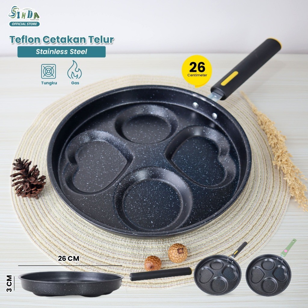 Jual Sinda Panci Cetakan Telur 4 Datar Teflon Cetakan Martabak Telor ...