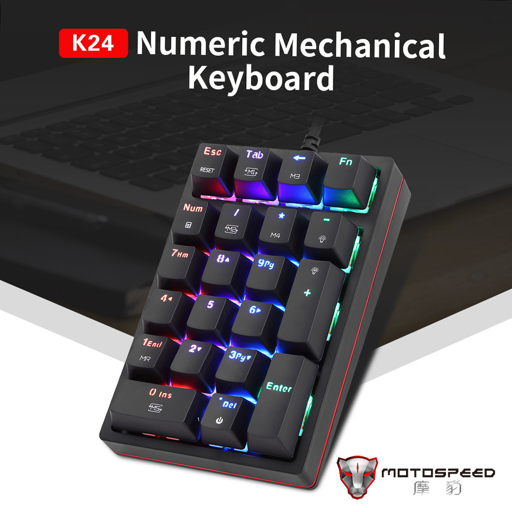 Jual MOTOSPEED K24 Mechanical Numeric Keypad 21 Keys USB Wired Mini ...