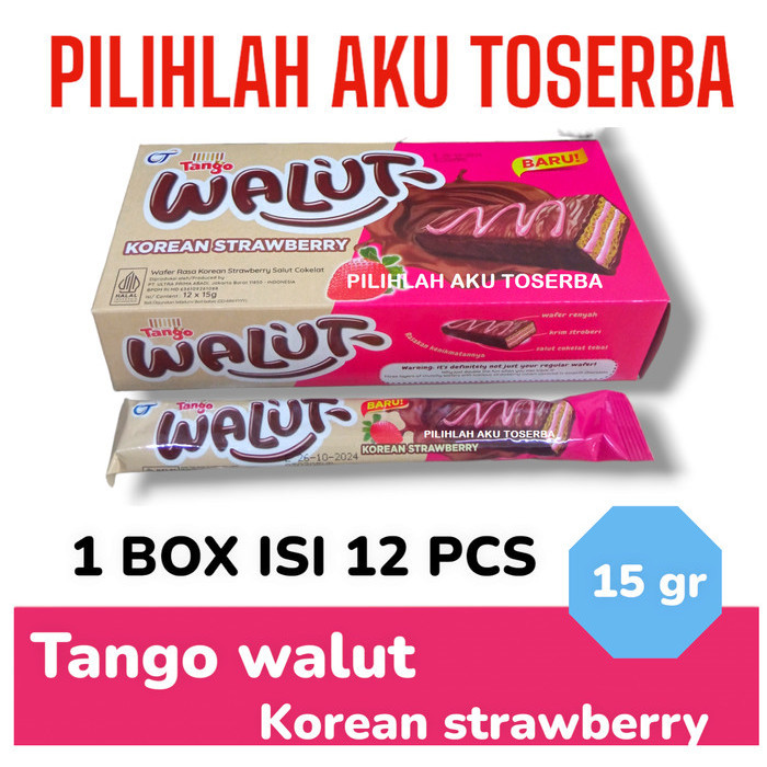 Jual Wafer Tango WALUT KOREAN STRAWBERRY isi 12 sachet - ( HARGA 1 BOX ...