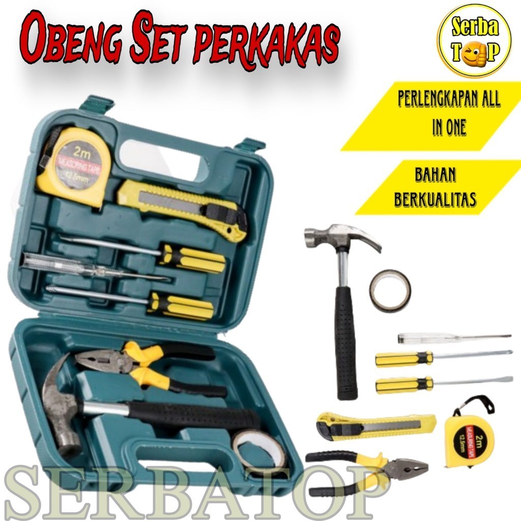 Jual Obeng Set Perkakas Alat Set Perkakas Palu Tang Obeng Cutter ...