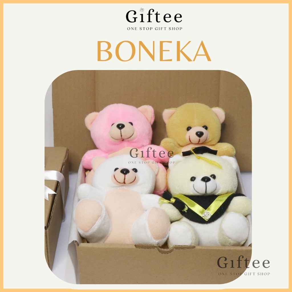 Jual BONEKA BERUANG MINI POLOS 13CM BONEKA BEAR WISUDA TOGA LUCU BUKET ...