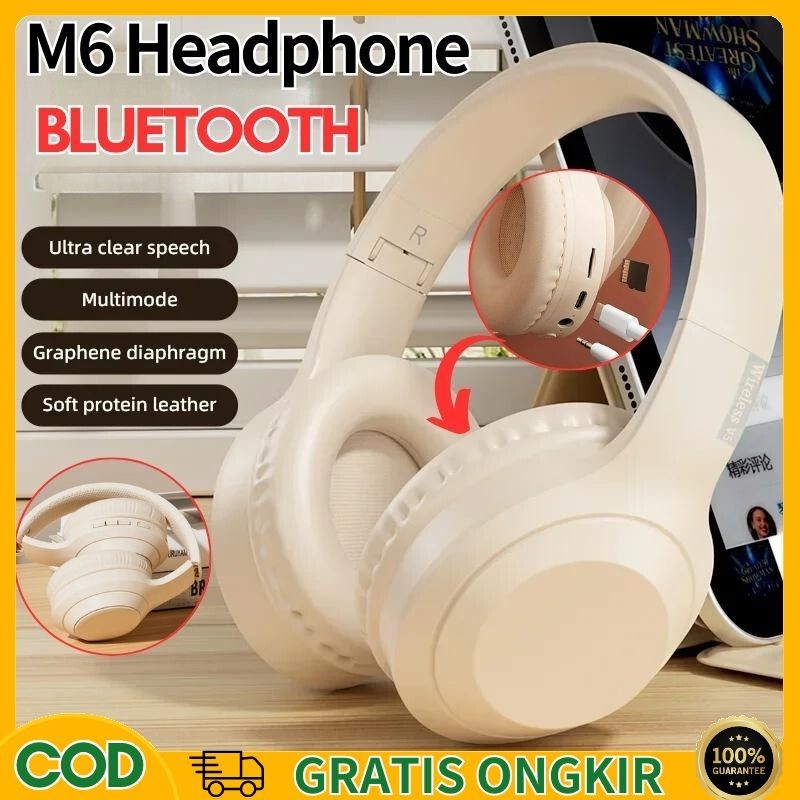 Jual M6 Headphone Bluetooth 5.3 Dual HIFI Stereo Noise Reduction Bass ...