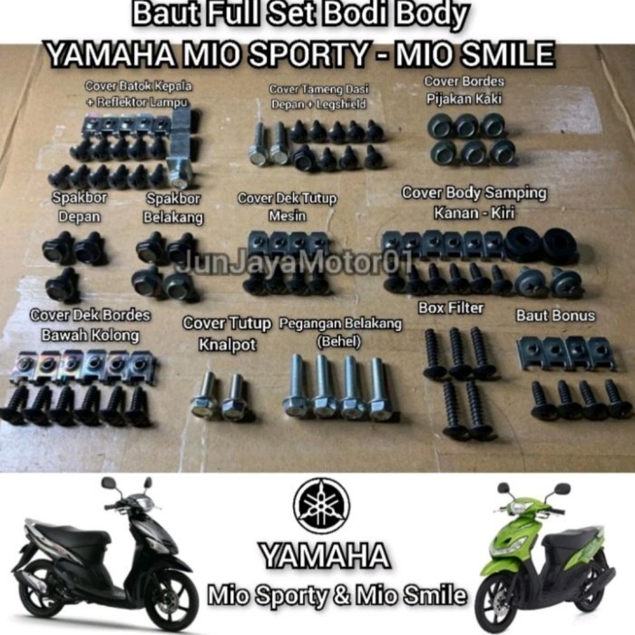 Jual baut full set body Yamaha Mio sporty smile | baut full body Yamaha ...