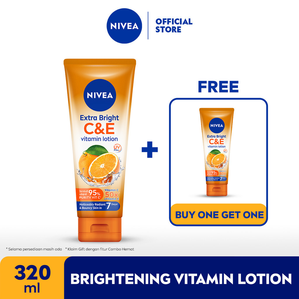 Jual [Buy1Get1] NIVEA Body Lotion Extra Bright C&E Vitamin Lotion 320ml | Shopee Indonesia
