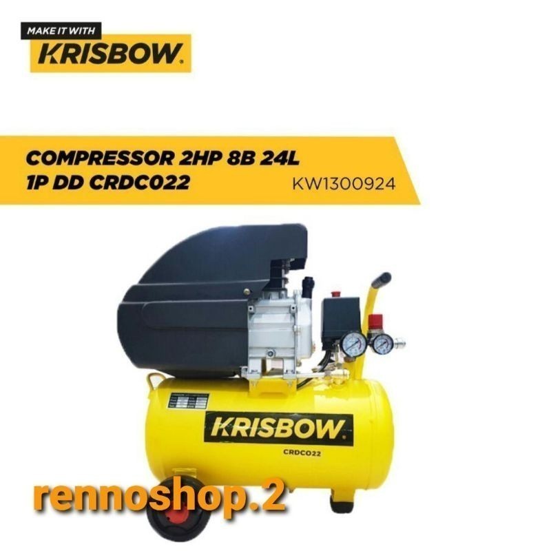 Jual Krisbow Kompresor Angin 2hp 24l 8bar 1ph Crdc022 Original | Shopee ...