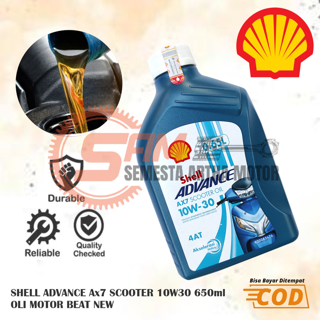Jual Oli Shell Advance Scooter Matic AX7 10W30 10W40 Motor Matik 650ml ...