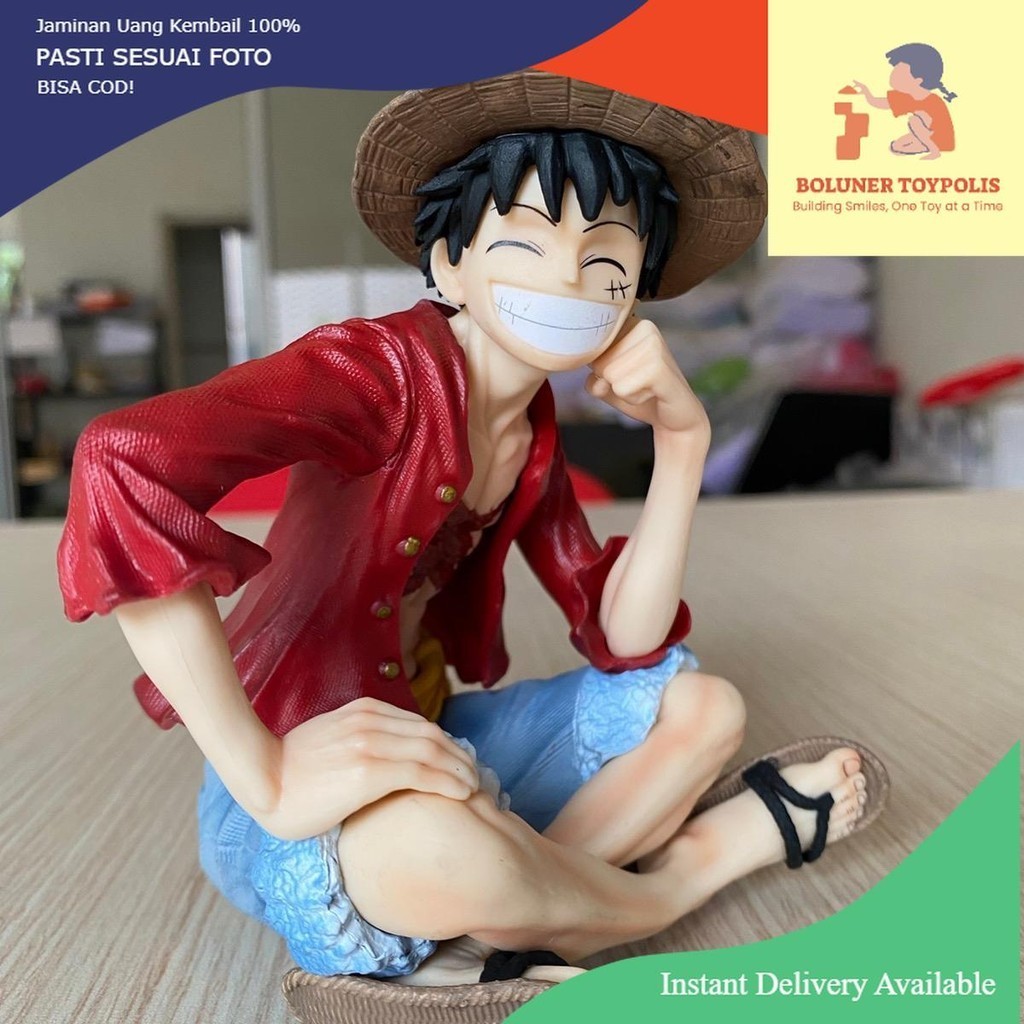 Jual Figure Luffy Smile Sit Sitting Pose One piece box PVC ANIME ...