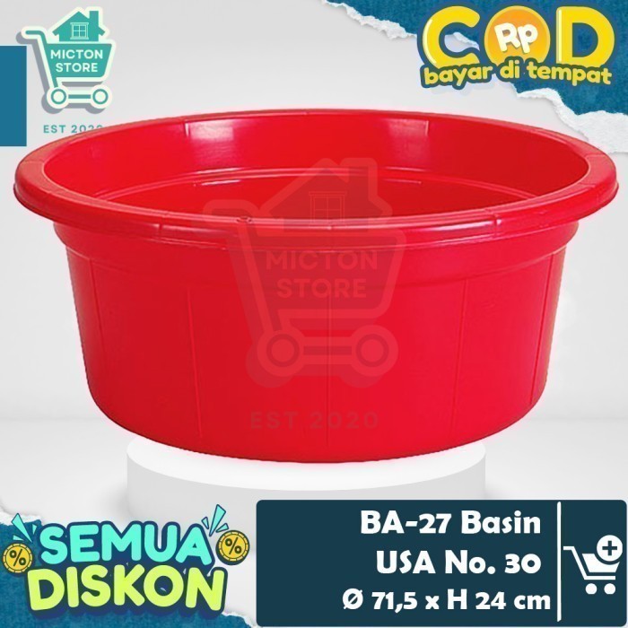 Jual MICTON Lion Star BA-27 Basin USA No. 30 Baskom Air Jumbo Besar Cuci Baju Kamar Mandi WC Bak ...