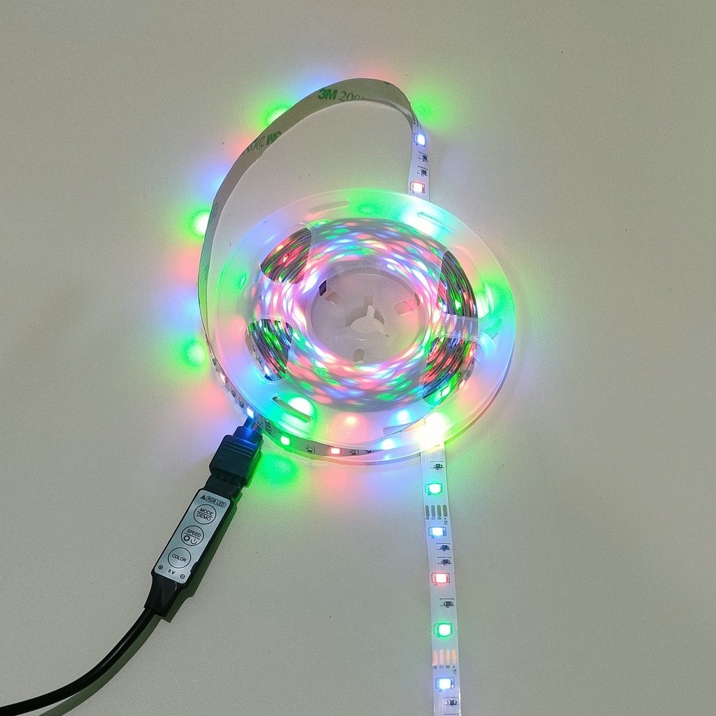 Jual LED Strip DC 5V RGB 3528 IP33 Harga per 50cm | Shopee Indonesia