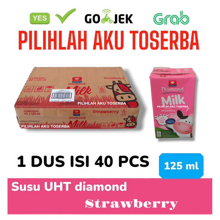 Jual Susu DIAMOND UHT STRAWBERRY MINI 125 ml - (HARGA 1 DUS ISI 40 pcs) | Shopee Indonesia