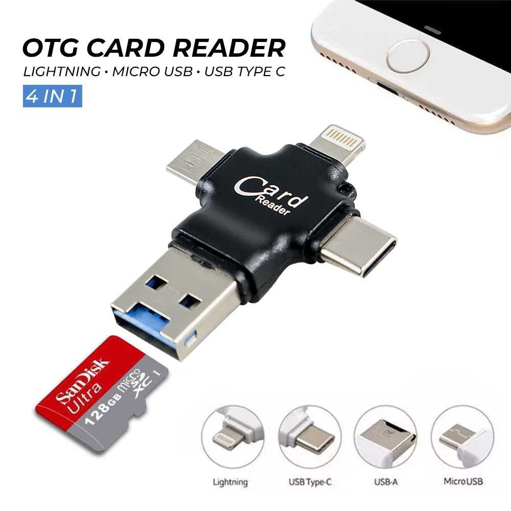 Jual Card Reader 4in1 USB 3.0 Micro Type C Lightning OTG MicroSD ...