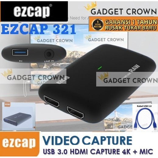 Jual EZCAP 321 USB 3.0 HDMI HD Video Capture Record Stream 4K 4K 120FPS ...
