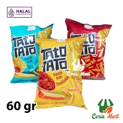 Jual Tato Tato French Fries Dua Kelinci 60 gr Snack Kerupuk Kentang ...