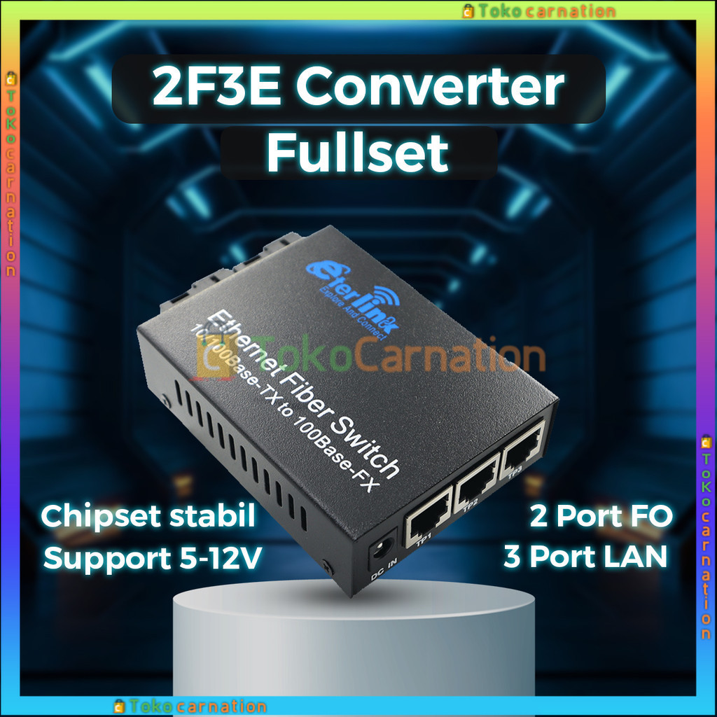 Jual Switch Konverter Fiber Optik Single Mode 3 RJ45 dan 2 SC Port 10 ...