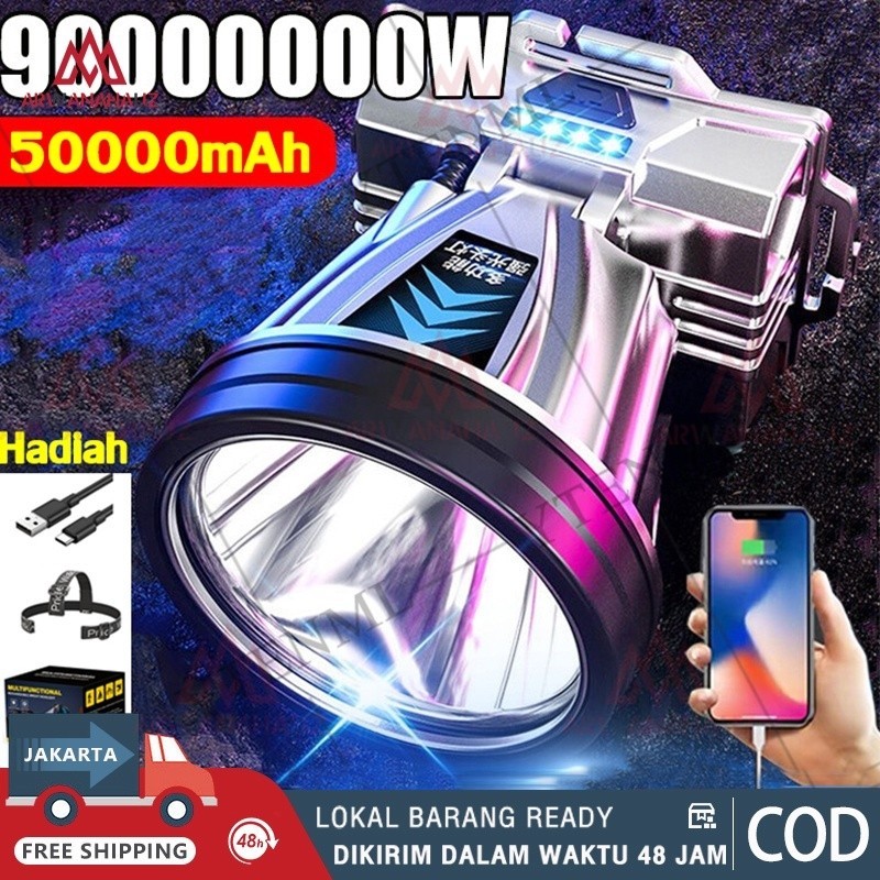 Jual 100Watt Penerangan terus menerus selama 500 jam LED senter super terang lampu depan luar ...