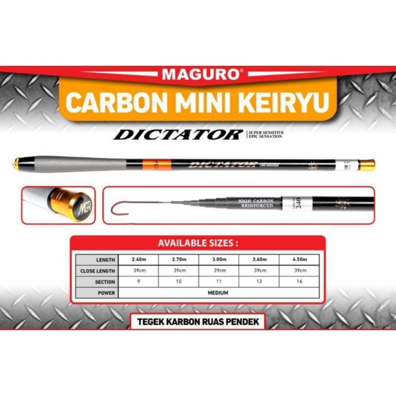 Jual Joran Tegek / Pole Maguro Carbon Mini Keiryu Dictator Pilih Ukuran | Shopee Indonesia