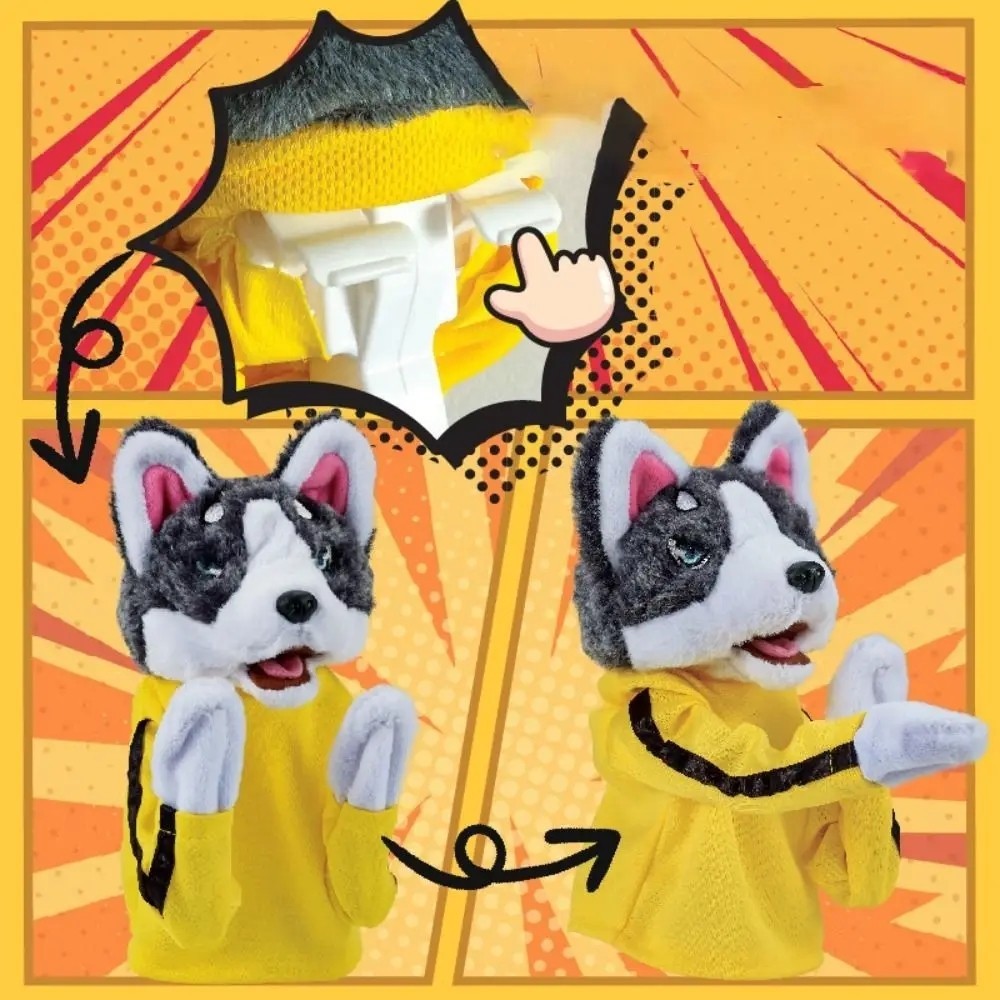 Jual Kung Fu Animal Toy Husky Gloves Dog Interactive Hand Boxing Puppet ...