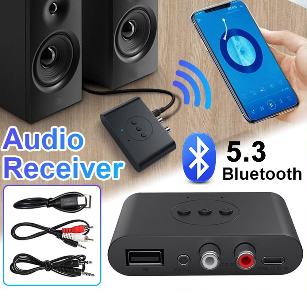 Jual Bluetooth 5.3 Penerima Audio U Disk 2RCA 3.5mm AUX USB Stereo ...
