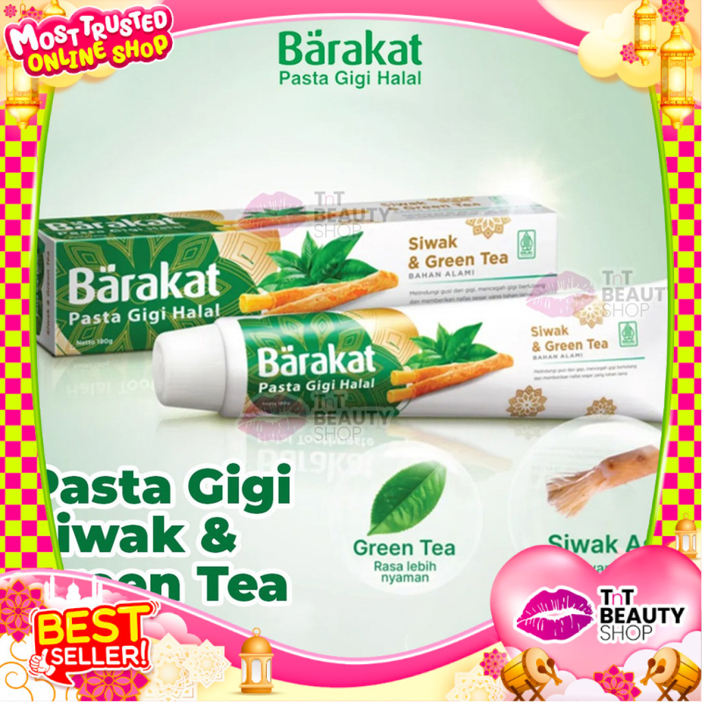 Jual Barakat Pasta Gigi Siwak & Greentea Tube 75gr & 190gr Halal Barakat Pasta Gigi Herbal | TnT ...