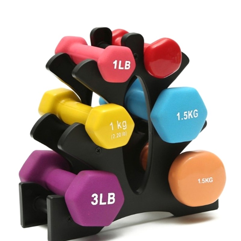 Jual Small Dumbbell Rack Hand Weight Tower Stand 3 Tiers Dumbbell ...