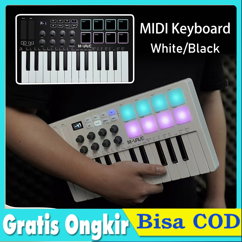 Jual MIDI Controller 25 Key Portable - Keyboard Produksi Musik dengan RGB Pad Sensitif & Koneksi ...
