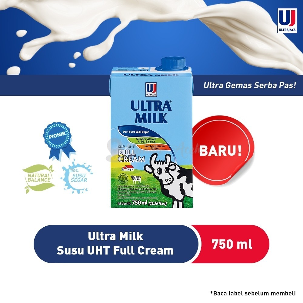 Jual (Aceh) Ultra Milk Susu UHT Full Cream 750ml | Shopee Indonesia
