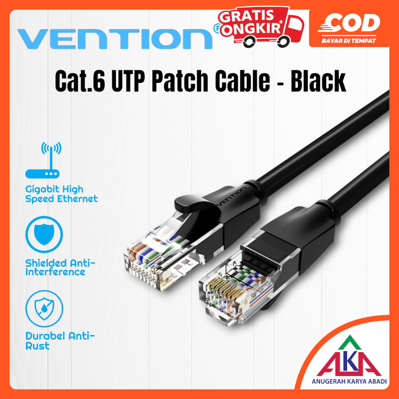 Jual VENTION Kabel LAN UTP Cat.6 RJ45 Gigabit High Speed Ethernet 1000Mbps 1 / 1.5 / 2 / 3 / 5M ...