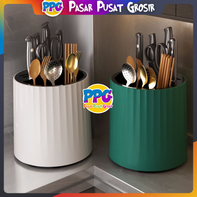 Jual PPG - Wadah Peralatan Dapur Tempat Sendok Makan Bisa Putar 360 ...