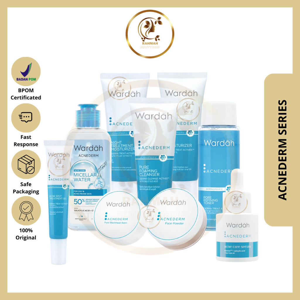 Jual Wardah Paket Acnederm Series | Cleanser | Toner | Serum | Day ...