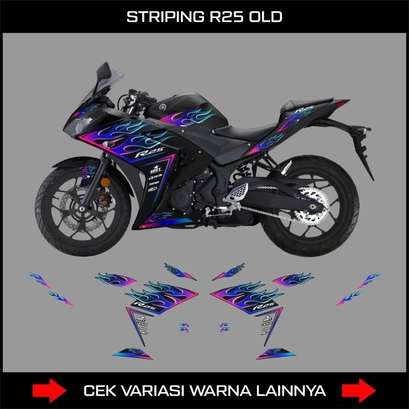 Jual Striping List Api Yamaha R25 Old / Sticker Yzf R25 Lama / Decal ...