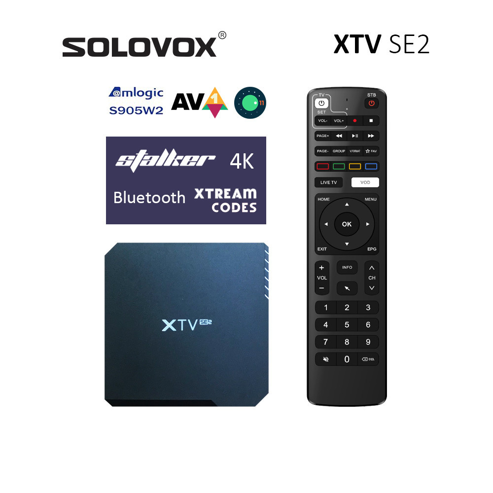 Jual SOLOVOX Android 11 Stalker Supported Smart TV Box XTV SE2 S905W2 ...