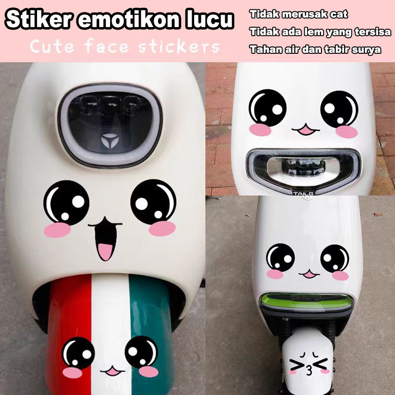 Jual Stiker mobil listrik lucu/stiker ekspresi lucu/stiker smiley helm ...