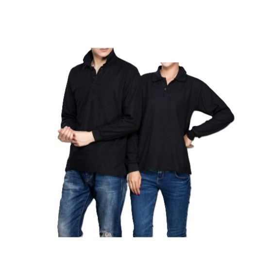 Jual KAOS POLO SHIRT LENGAN PANJANG KERAH POLOS BAJU PRIA WANITA WANGKI ...