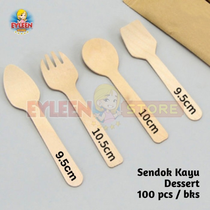 Jual Sendok Kayu Kecil Dessert Es Krim Teh Cake Kue Wooden Spoon Ice ...